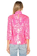 MILLY Sequin Turtleneck in Neon Pink | REVOLVE