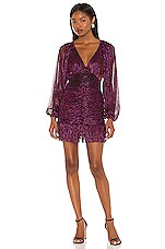 MINKPINK Ines V Neck Ruched Mini Dress in Multi | REVOLVE