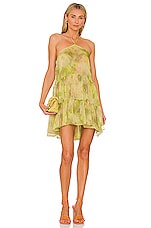 MISA Los Angeles Sastra Dress in Chartreuse Abstract | REVOLVE