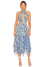 MISA Los Angeles Zoe Skirt in Flora Azulia and Blue Astra | REVOLVE