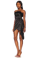 MORE TO COME Cierra Strapless Wrap Dress in Black | REVOLVE