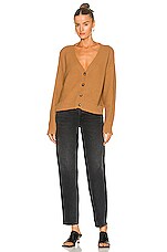 MORE TO COME Harper Deep V Cardigan in Brown | REVOLVE