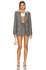 MSGM Pinstripe Wool Skort in Grey Melange | REVOLVE