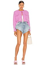 MSGM Cotton Tweed Jacket in Pink | REVOLVE