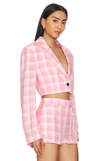 MSGM Check Blazer in Pink | REVOLVE
