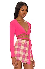 MSGM Wrap Crop Top in Pink | REVOLVE