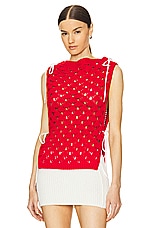 MSGM Chunky Crochet Top in Red | REVOLVE