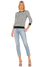 MADELEINE THOMPSON Happy Pullover in Black & White Houndstooth | REVOLVE