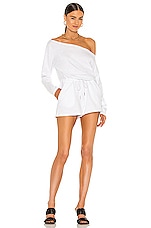 Marissa Webb Marlo Drop Shoulder Knit Romper in White | REVOLVE