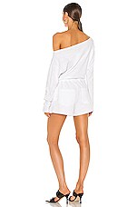 Marissa Webb Marlo Drop Shoulder Knit Romper in White | REVOLVE