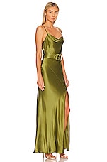 NICHOLAS Simone Cowl Neck Dress in Olive | REVOLVE
