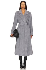 NICHOLAS Candice Scarf Double Wool Coat in Charcoal | REVOLVE