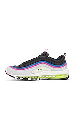 Nike Air Max 97 in Pure Platinum, Black, White & Photo Blue | REVOLVE