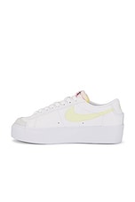 Nike Blazer Low Platform Sneakers in White & Life Lime | REVOLVE