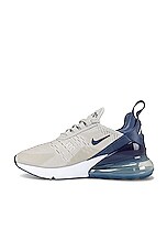 Nike Air Max 270 Sneaker in Light Bone, Diffused Blue, & White | REVOLVE