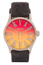 Nixon x Nirvana Sentry Leather Watch in Unplug Fade | REVOLVE