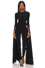 Norma Kamali Ribbon Sleeve Jumsuit in Black | REVOLVE