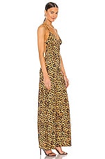 Norma Kamali x REVOLVE Low Back Slip Jumpsuit in Golden Leopard | REVOLVE