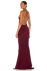 Norma Kamali x REVOLVE Low Back Slip Mermaid Fishtail Gown in Plum | REVOLVE