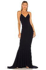Norma Kamali X REVOLVE Low Back Slip Mermaid Fishtail Gown in Midnight in Navy | REVOLVE