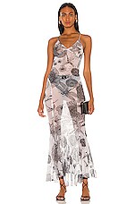 Norma Kamali Low Back Slip Mermaid Fishtail Gown in Odonata | REVOLVE