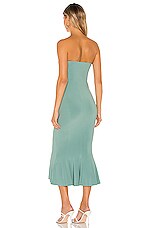 Norma Kamali Strapless Fishtail Midi Dress in Vintage Mint | REVOLVE