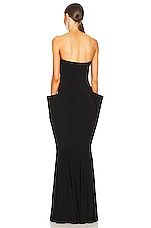 Norma Kamali Strapless Wing Fishtail Gown in Black | REVOLVE