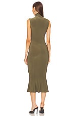 Norma Kamali Turtle Fishtail Midi Dress in Military | REVOLVE