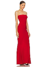 Norma Kamali Strapless Fishtail Gown in Tiger Red | REVOLVE