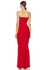 Norma Kamali Strapless Fishtail Gown in Tiger Red | REVOLVE
