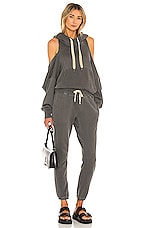 NSF Sayde Slouchy Slim Sweatpant in Pigment Black | REVOLVE