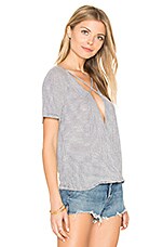 NYTT Cross Front Tee in Navy & White Stripe | REVOLVE