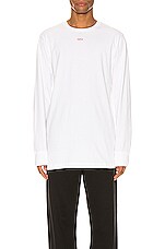 OFF-WHITE Stencil Long Sleeve Tee in White & Red | REVOLVE