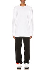 OFF-WHITE Stencil Long Sleeve Tee in White & Red | REVOLVE