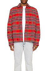 OFF-WHITE Flannel Skate Shirt in Red & Black | REVOLVE