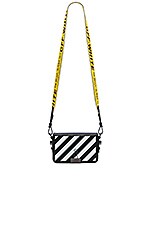 OFF-WHITE Diagonal Mini Flap Bag in Black & White | REVOLVE