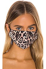 onzie x REVOLVE 2 Pack Protective Face Masks in Leopard & Solid Black ...