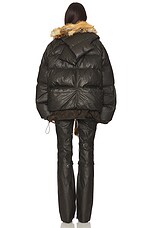 Ottolinger Woven Deconstructed Double Zip Puffer Jacket in Brown | REVOLVE