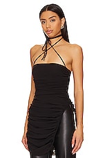 OW Collection Sandy Chiffon Tie Top in Black Caviar | REVOLVE