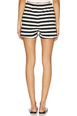 perfectwhitetee Jesse Shorts in True Black & Natural Stripe | REVOLVE