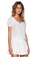 Pia Pauro Ladies Embroidered Sleeve Top in White | REVOLVE