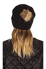 Plush Fleece-Lined Faux Fur Pom Pom Hat in Black | REVOLVE