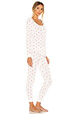 Plush Thermal Heart PJ & Scrunchie Set in White & Red | REVOLVE