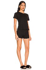 Plush Micro Thermal Pajama Set in Black | REVOLVE