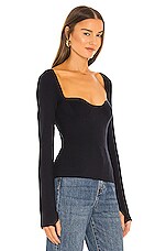 PISTOLA Taryn Long Sleeve Sweetheart Sweater in Navy | REVOLVE