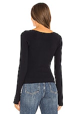 PISTOLA Taryn Long Sleeve Sweetheart Sweater in Navy | REVOLVE
