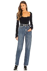 PISTOLA Taryn Long Sleeve Sweetheart Sweater in Navy | REVOLVE