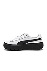Puma Platform Trace L Sneaker in Puma White & Puma Black | REVOLVE