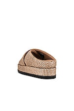 R0AM Cross Stack Raffia Sandal in Natural | REVOLVE