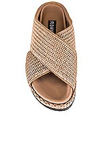 R0AM Cross Stack Raffia Sandal in Natural | REVOLVE